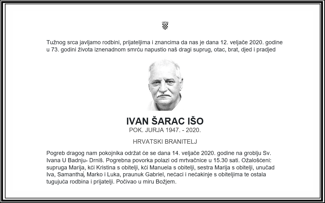Posljednji pozdrav ratniku - Ivan Šarac Išo